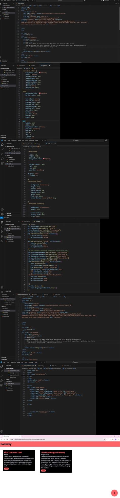 Webdevelopment Javascript Html Css Project Coding Booksky