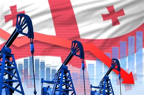 조지아 국기 배경조지아 석유 산업 또는 시장 개념의 산업 그림에 낮추는 떨어지는 그래프 3 차원 일러스트 레이 션 0명에 대한 스톡 사진 및 기타 이미지 Istock