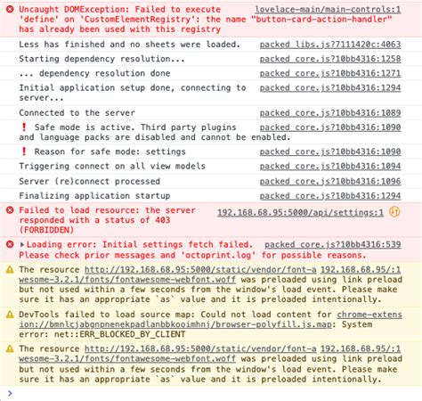 embedded iframe w home assistant error networking octoprint