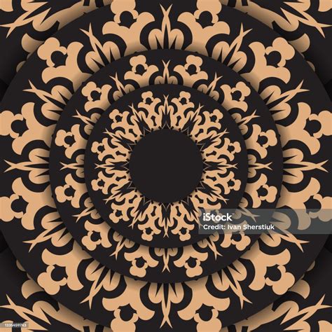 빈티지 장식 인쇄 디자인 엽서 블랙 컬러에 대한 세련된 벡터 템플릿 이슬 패턴으로 초대를 준비합니다 0명에 대한 스톡 벡터 아트