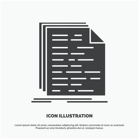 Code Coding Doc Programming Script Icon Glyph Vector Gray Symbol