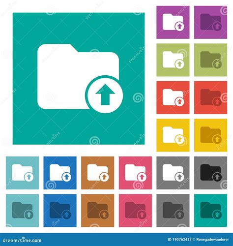 Move Up Directory Square Flat Multi Colored Icons Stock Vector
