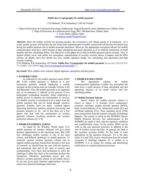 Pdf Public Key Cryptography For Mobile Payment