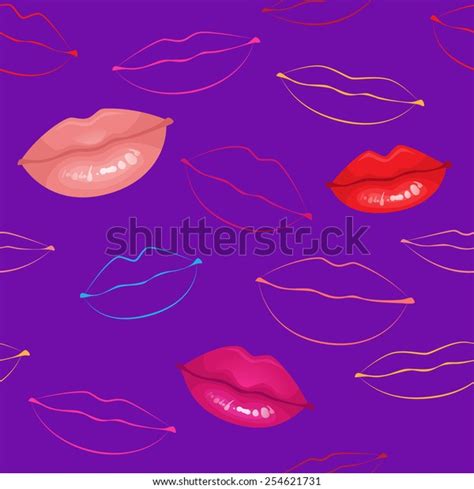 Different Lip Shapes Types Seamless Pattern เวกเตอรสตอก ปลอดคาลขสทธ 254621731