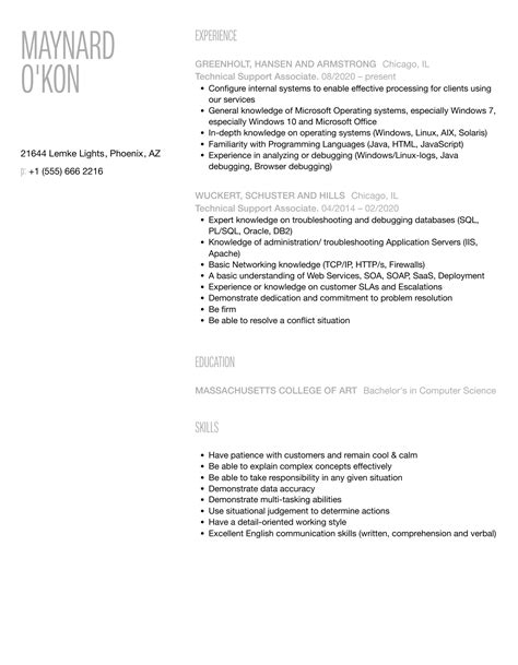 Technical Support Associate Resume Samples Velvet Jobs