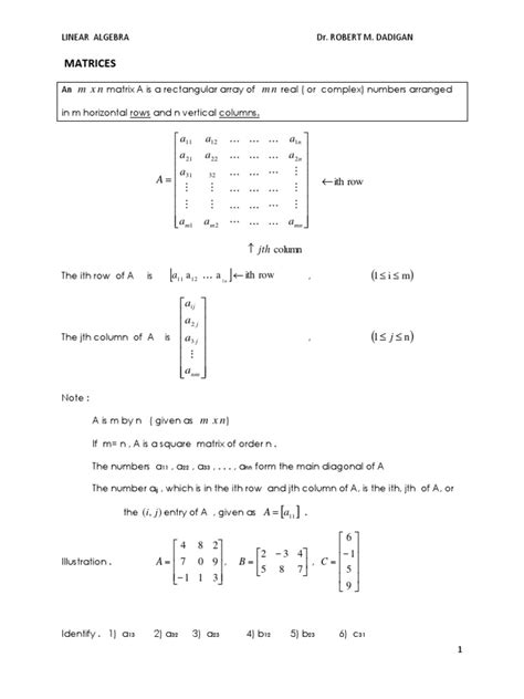 Linear 1 Lec Notes Rev 1 Pdf Linear Map Vector Space