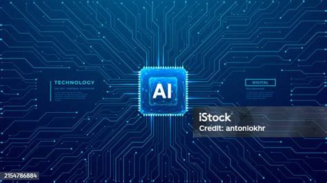 얇은 회로 접점 라인이 있는 Ai 칩 자유 텍스트 공간 0명에 대한 스톡 벡터 아트 및 기타 이미지 0명 3차원 형태 Cpu Istock