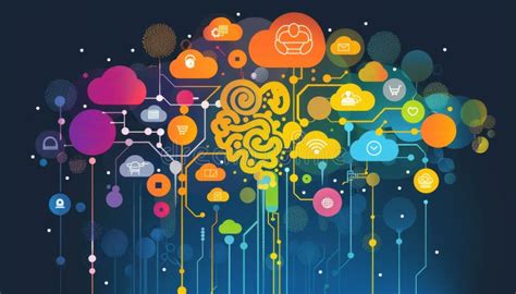 Digital Brain Made Of Colorful Data Streams Connecting Cloud Concept Of Innovation By Ai