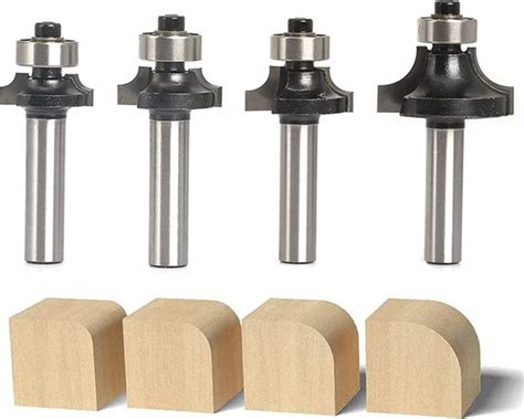 Sinoprotools 4 Stuks Afrondfrezen 8 Mm Schacht Ronde Frees Standaard Radiusfrees Bol