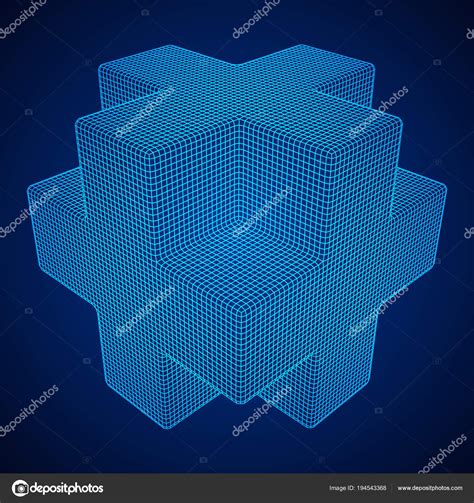 Wireframe Necker Cube Stock Vector Image By Newb