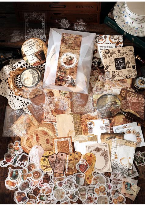 다꾸200장set당일 200장 다꾸 Diy 다이어리 꾸미기 인스 스티커 빈티지 종이 라벨지 용품 모음 Set 에이블리