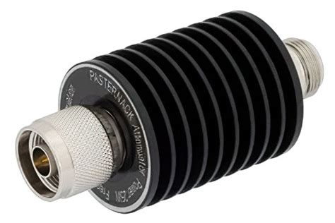 40 Db Fixed Attenuator N Male To N Female Black Anodized Aluminum Heatsink Body Rated To 25