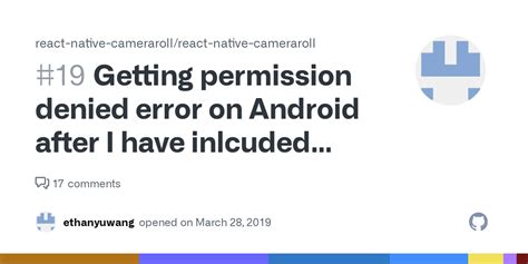 Getting Permission Denied Error On Android After I Have Inlcuded