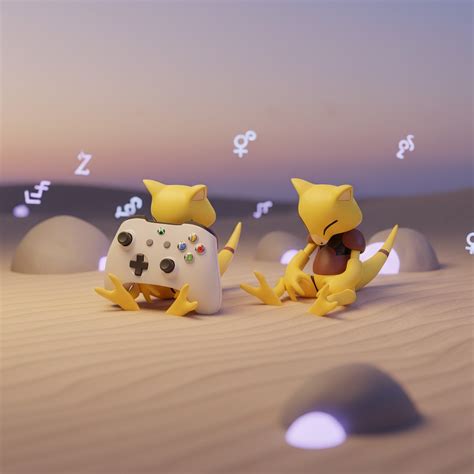 Abra 3d Printed Controller Holder Psychic Type Fan Art Gaming Stand