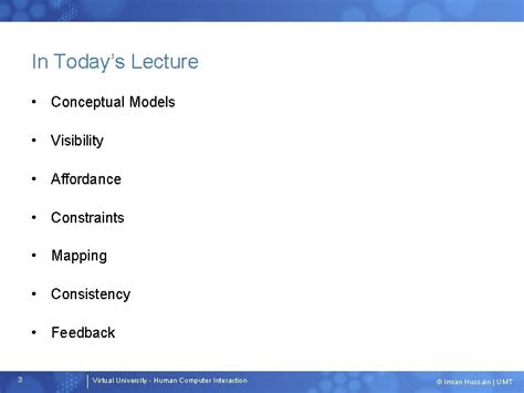 Virtual University Humancomputer Interaction Lecture 12 Design Principles