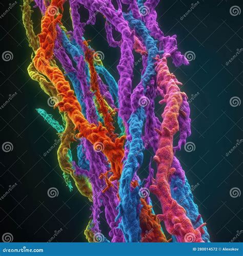 Vivid Telomeres A Detailed Electron Microscope View Perfect For Scientific Presentations