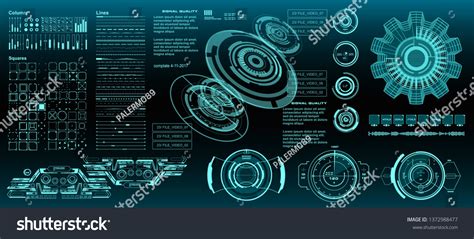 Hud Elements Mega Set Pack Dashboard Stock Vector Royalty Free 1372988477 Shutterstock