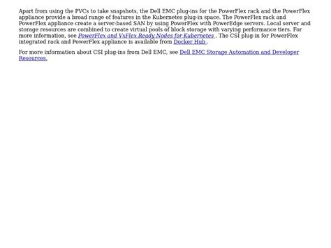 Csi Plug Ins Additional Dell Emc Options Oracle In Docker Containers Managed By Kubernetes