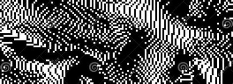 Dithered Curved Wavy Texture Black Pixelated Glitch Lines Background