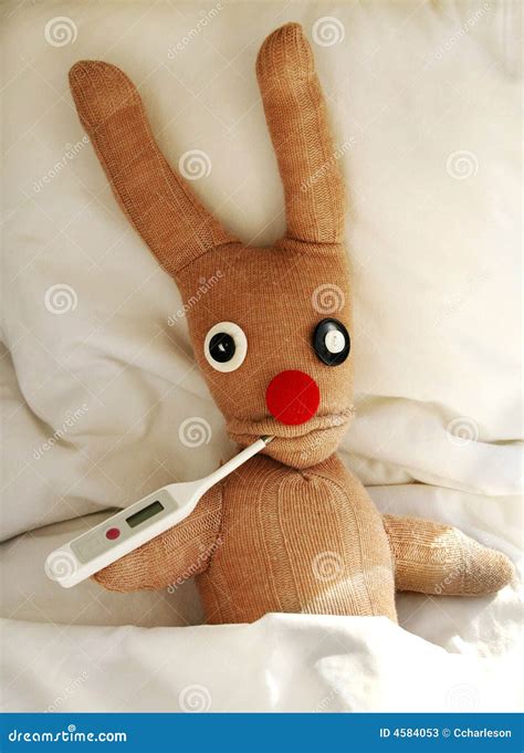 Sick In Bed With A Temperature Stock Image Image Of Surgery Resting 4584053