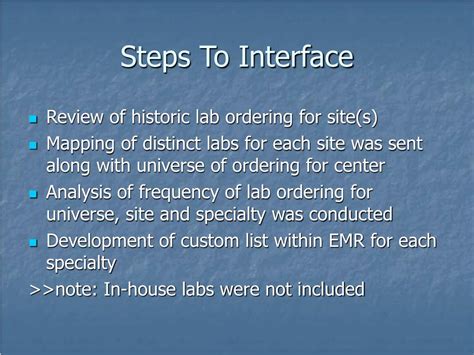 Ppt Developing Bidirectional Lab Interface Within The Emr Powerpoint