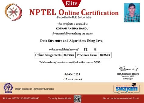 Akshay Kotkar On Linkedin Nptel Iitkharagpur Datastructures Java