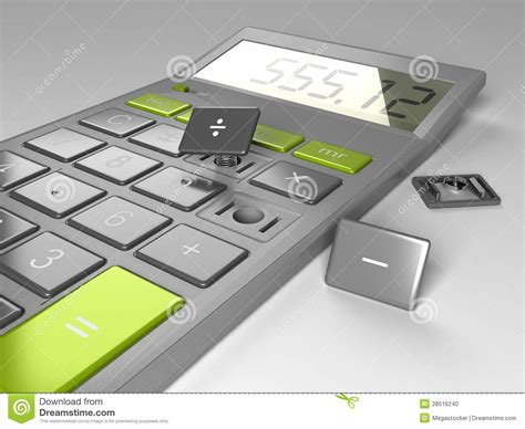 Calculator With Broken Buttons Stock Illustration Illustration Of Multiply Subtract