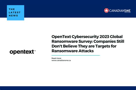Opentext Cybersecurity 2023 Global Ransomware Survey Companies Still Dont Believe They Are