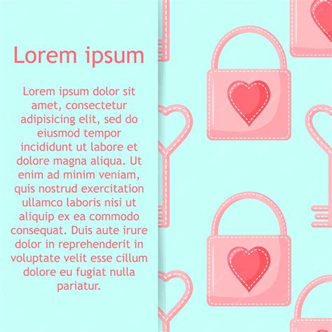 Premium Vector Seamless Pattern From Padlock Key With Heart Vector Background For Valentine Day