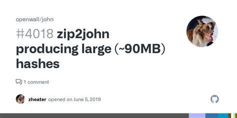 zip2john producing large ~90mb hashes · issue 4018 · openwall john