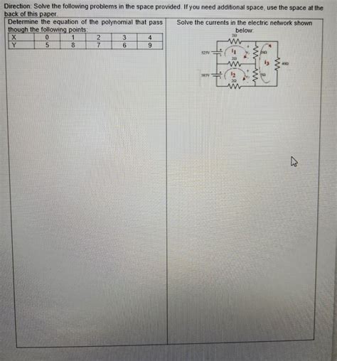 solved direction solve the following problems in the space