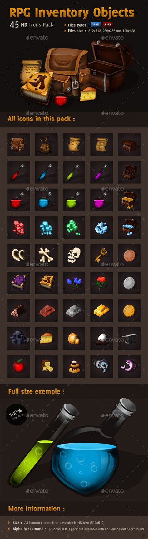 RPG Icons Pack Inventory Objects By Eldamien GraphicRiver