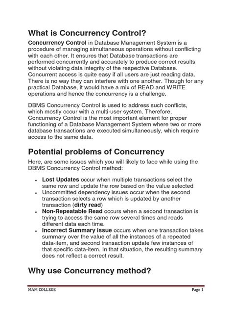 concurrency control tecniques unit 4 pdf finance and money management