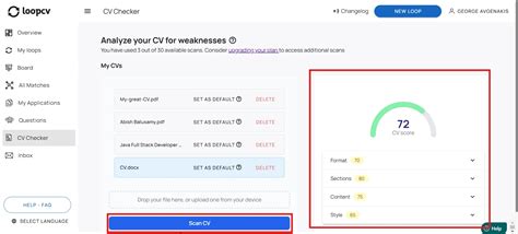 Ai Cv Checker Scan And Optimize Your Cv Score Loopcv