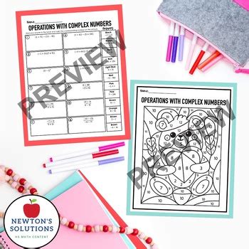Operations With Complex Numbers Color By Number Valentine S Day Activity