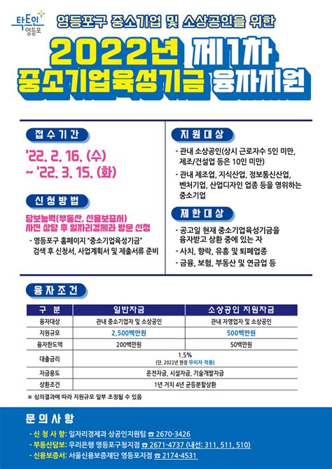 영등포구 2022년 1차 중소기업육성기금 융자지원 실시 서울로컬뉴스