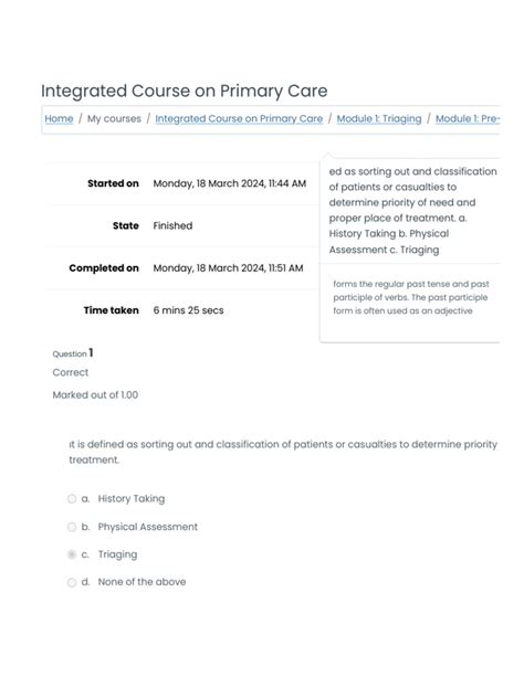 Module 1 Pre Test Triaging Attempt Review Download Free Pdf