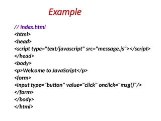 Introduction To Java Script Using Html And Css Ppt
