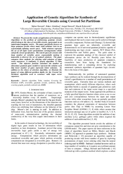 Application Of Genetic Algorithm For Synthesis Of Large Reversible Circuits Using Covered Set