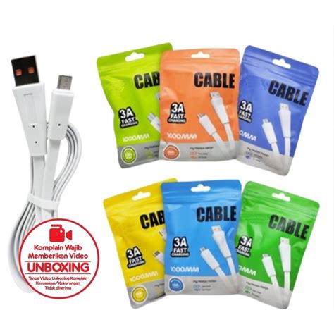 Jual Grosir Kabel Data Branded A Micro Usb Pack Plastik Shopee Indonesia