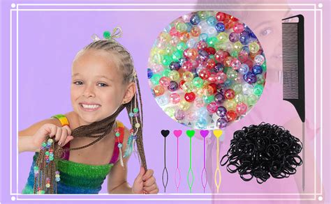 406 Stück Haarperlen Set 200 Dreadlock Perlen Für Haar Mit 5 Quick Beader 200 Haargummis Klein