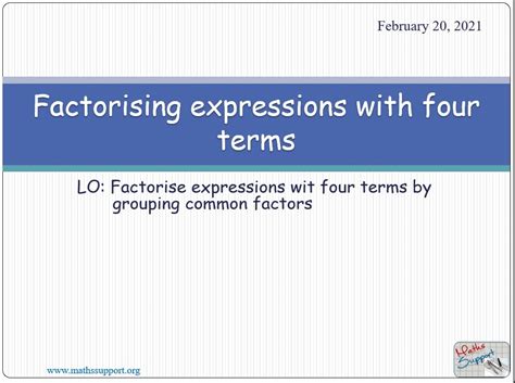 Maths Igcse E2 82 Factorising Expressions With Four Terms