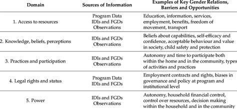 Gender Integration Framework Domains Download Scientific Diagram