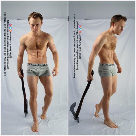 male walking and dragging axe pose by theposearchives on deviantart