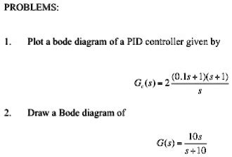 SOLVED Text System Dynamics PROBLEMS Plot A Bode Diagram Of A PID Controller Given By G S