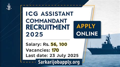 Icg Assistant Commandant Recruitment 2025 Apply Online