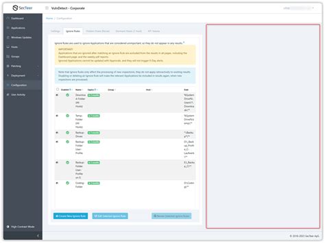 Layout Issues Configuration Ignore Rules VulnDetect An Alternative To The End Of Life