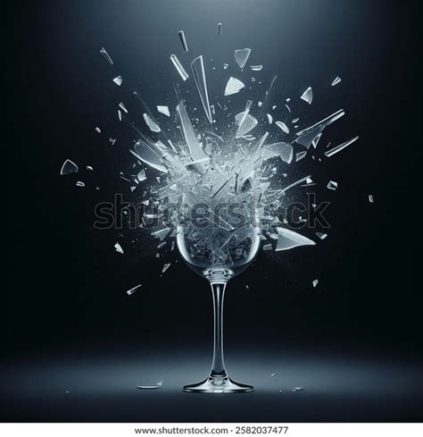 Exploding Wine Glass Small Stem Top Ai Generated Image 2582037477