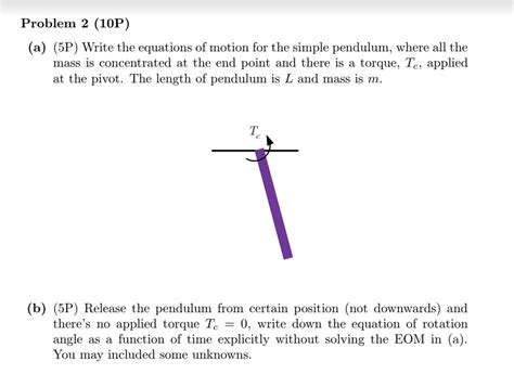 Solved Problem 2 10p A 5p Write The Equations Of