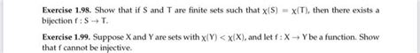 Solved Exercise Show That If S And T Are Finite Sets Chegg Com